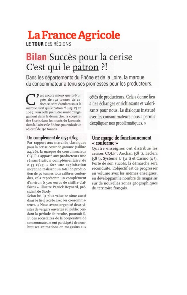 Succès pour la cerise "C'est qui le patron?!" - « C'est qui le Patron